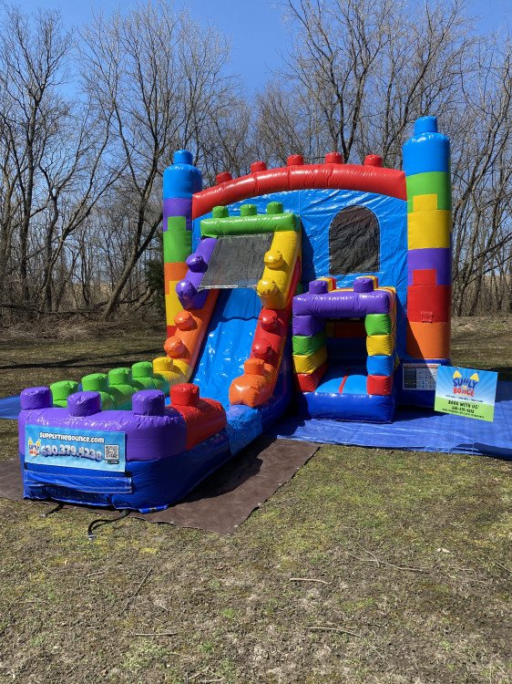 Lego Block Party Bounce House Slide Combo (Wet or Dry) - Supply The ...